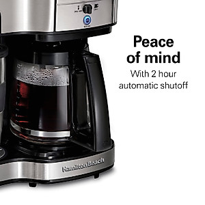 Hamilton Beach (49980A) Single Serve Coffee Maker and Coffee Pot Maker, Programmable, Black/Stainless Steel (Renewed)