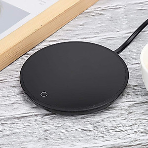 Coffee Warmer for Desk,4.6Inch Electric Cup Warmer Pad for Coffee Tea Milk Water, Touch Heating Thin Minimalist Cup Mat Warm Pad for Office Home Desk Use (Black)