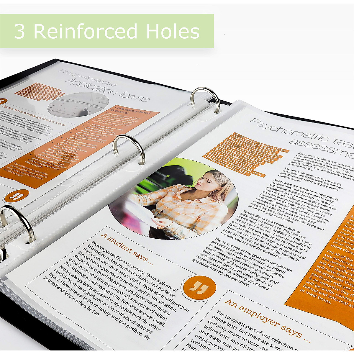 100 Clear Sheet Protectors, 8.5" x 11" Clear Page Protectors for 3 Ring Binder, Plastic Sheet Sleeves, Top Loading Paper Protector with Reinforced Holes, Archival Safe for Documents and Photos