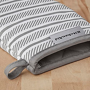 KitchenAid Albany Mini Oven Mitt 2-Pack Set, Grey, 5.5"x8"