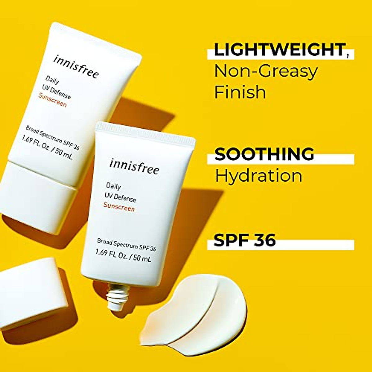 innisfree Daily UV Defense Sunscreen Broad Spectrum SPF 36 Face Lotion, 1.69 Fl Oz (Pack of 1)