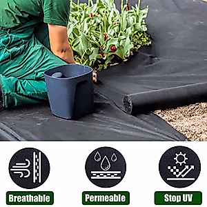 3FT x 50 FT Premium Garden Non Woven Weed Barrier Landscape Fabric Heavy Duty Weed Block Control Garden Cover