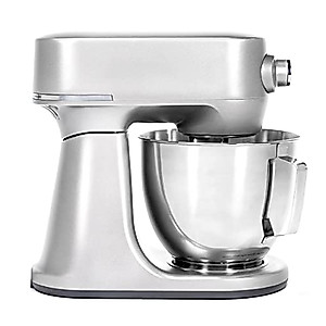 GE Tilt-Head Electric Stand Mixer | 7-Speed, 350-Watt Motor | Includes 5.3-Quart Bowl, Flat Beater, Dough Hook, Wire Whisk & Pouring Shield | Countertop Kitchen Essentials | Granite Gray