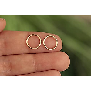 Small Gold Tragus Huggie Hoop Earrings for Women Cartilage Nose Helix Tragus Rook Piercing(Gold, 8mm 18 gauge / 1 pair)