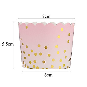 50 Pcs Paper Baking Cups 4.7 oz Cupcake Liners Oven-safe Muffin Cupcake Cups Liners Non-stick Baking Ramekin Holders Little Pudding Cups, Cupcake Tip Pan Holders for Wedding Birthday Party