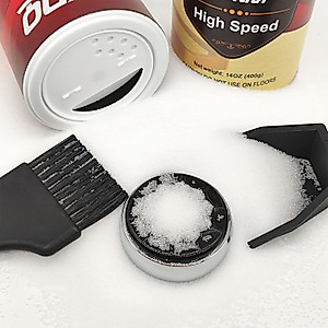 ZGDQ 2 Pack Shuffleboard Wax Powder Set with Shuffleboard Pucks, (53mm) Shuffleboard Table Pucks with Shuffleboard Wax High Speed and Mini Brush Set