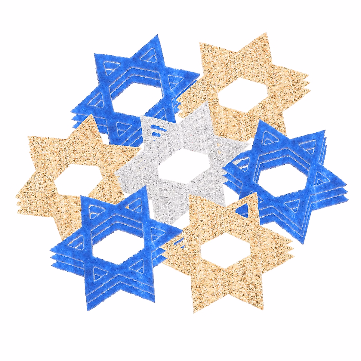 MERRYHAPY 50Pcs Jewish Star Confetti Hanukkah Decorations Non-woven Table Scatter for Hanukkah Party