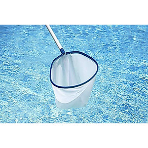 Poolmaster 21189 Finisher Swimming Pool Leaf Rake with Mesh Net, Classic Collection, Medium, White