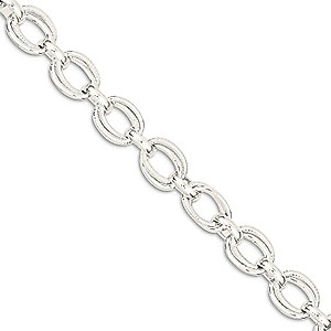 IceCarats 925 Sterling Silver Link Chain Bracelet 7.5 inch
