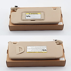 Dasbecan Beige Left Driver Side Sun Visor with Light Compatible with Honda Accord 2008 2009 2010 2011 2012 Replaces# 83280-TA5-A51ZA 83280TA5A51ZA