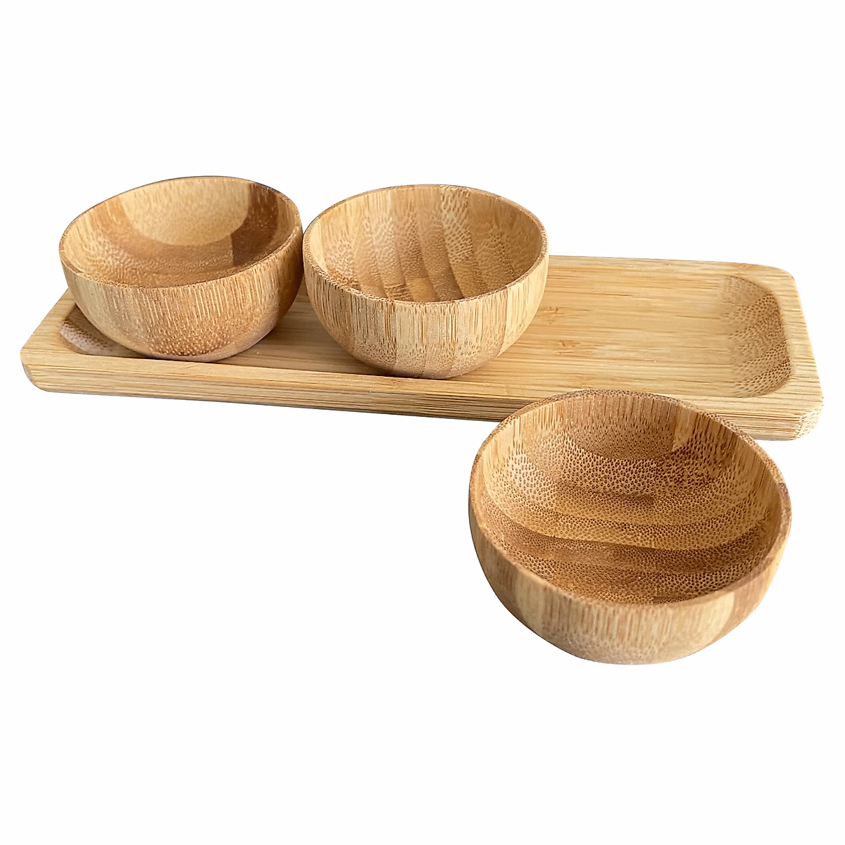 Nature's Kitchen Small Bamboo Pinch Bowls Dip Bowls Condiment Cups - Mini Wood Bowls for Salt Cellar, Spices, Dipping Sauce, Soy Sauce Dish, Nuts, Candy, Appetizers