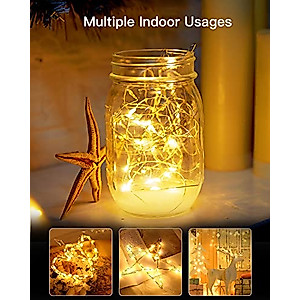 Brightown Outdoor Solar String Lights, 2 Packs Each 66Feet 200 Led Solar Powered Fairy Lights with 8 Modes Waterproof Decoration Lights for Patio Yard Trees Christmas Wedding Party (Warm White)
