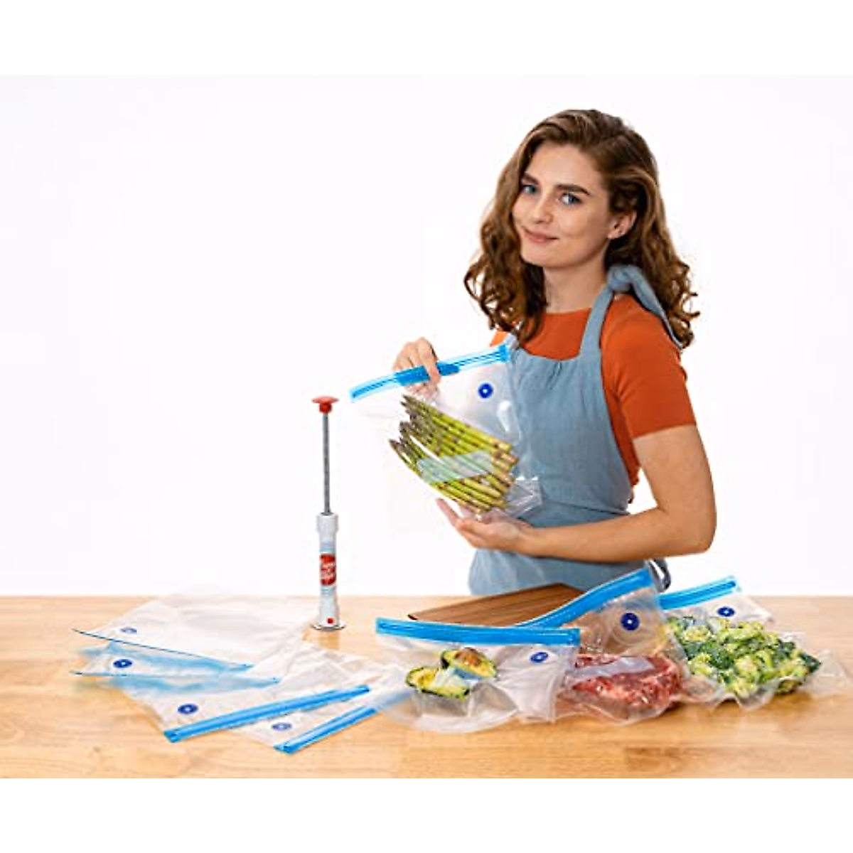 Pump-N-Seal Package #1 - Food Vacuum Sealing System | Vacuum sealing hand pump system | Seals jars, bags and bowls | Extends food freshness and taste | Compact design for easy storage | Fast and powerful vacuum | No batteries or power source required