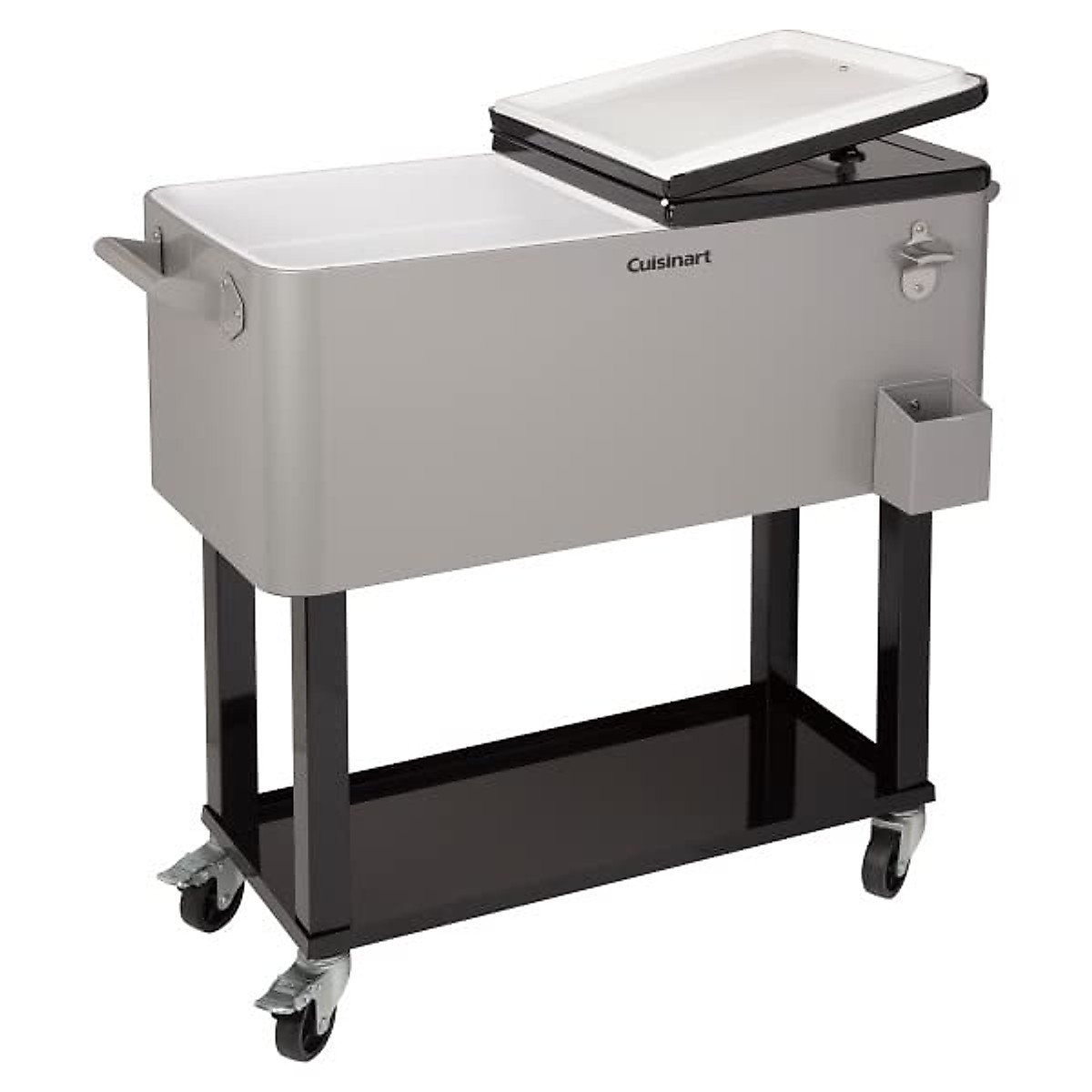Cuisinart CCC-3517 Portable 80-Quart Outdoor Cooler Cart with Dual-Sided Lid, BBQ Cart with Bottle Opener (Fits 100 Cans or 50 Bottles)