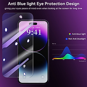 WSKEN for iPhone 14 Pro Max Privacy Screen Protector, [Auto-Dust Removal] 28 Degree Anti Spy Anti-Blue Light 2.5D Full Coverage HD Tempered Glass Film with Dust Clean Easy Installing House,2 Pack