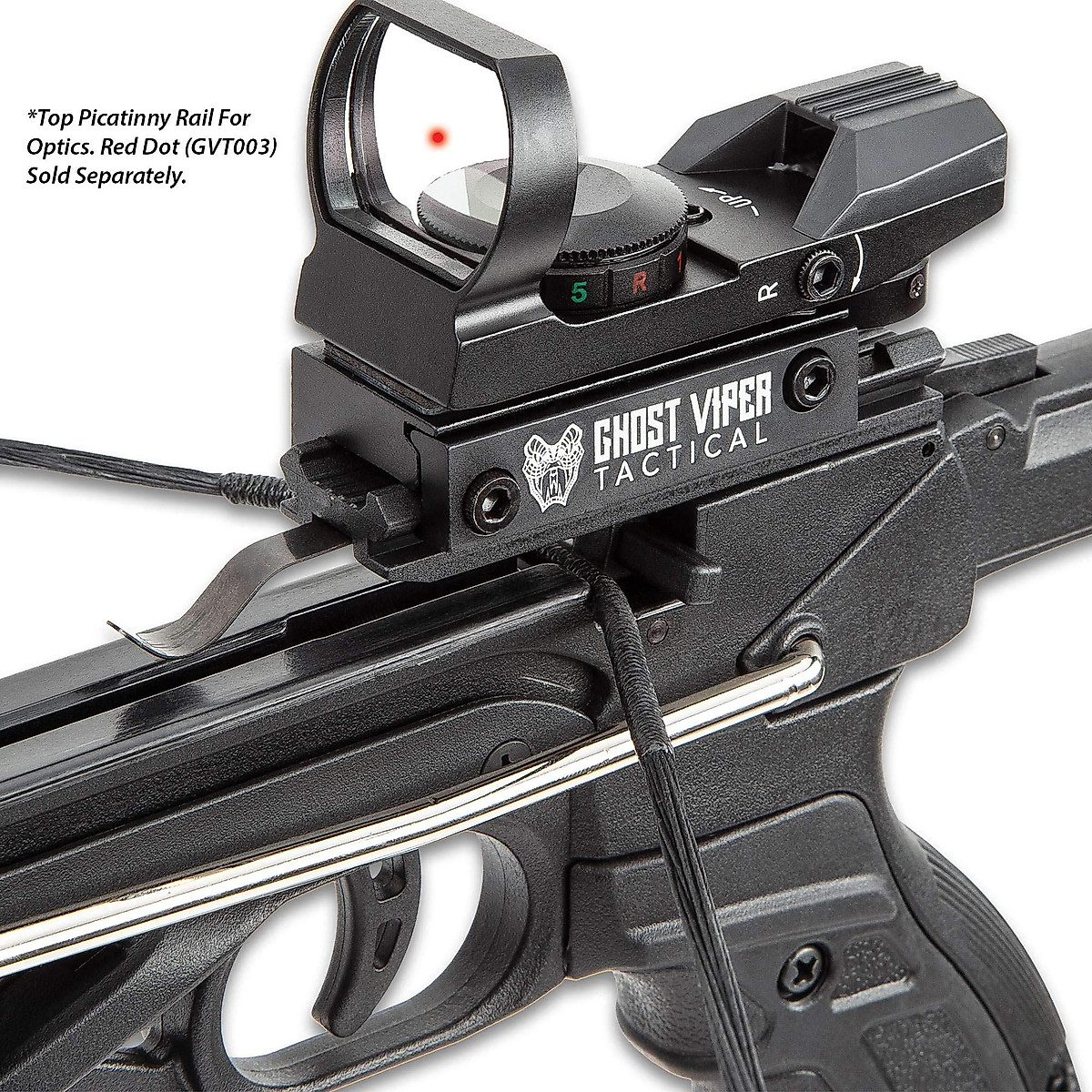 M48 Hell Hawk Self-Cocking Assault Crossbow Pistol - Lightweight Fiberglass Limbs, TPR Grip, 80-LBS Draw Weight, Picatinny Rail, Includes Bolts - Perfect for Hunters - Crossbow Pistol Length 24"