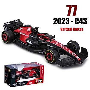 Xiangtat 1/43 Bburago 1:43 Alfa Romeo F1 Team Stake 2023 C43 77# Valtteri Bottas Alloy Car Die Cast Model Collection Gift (C43 77#)