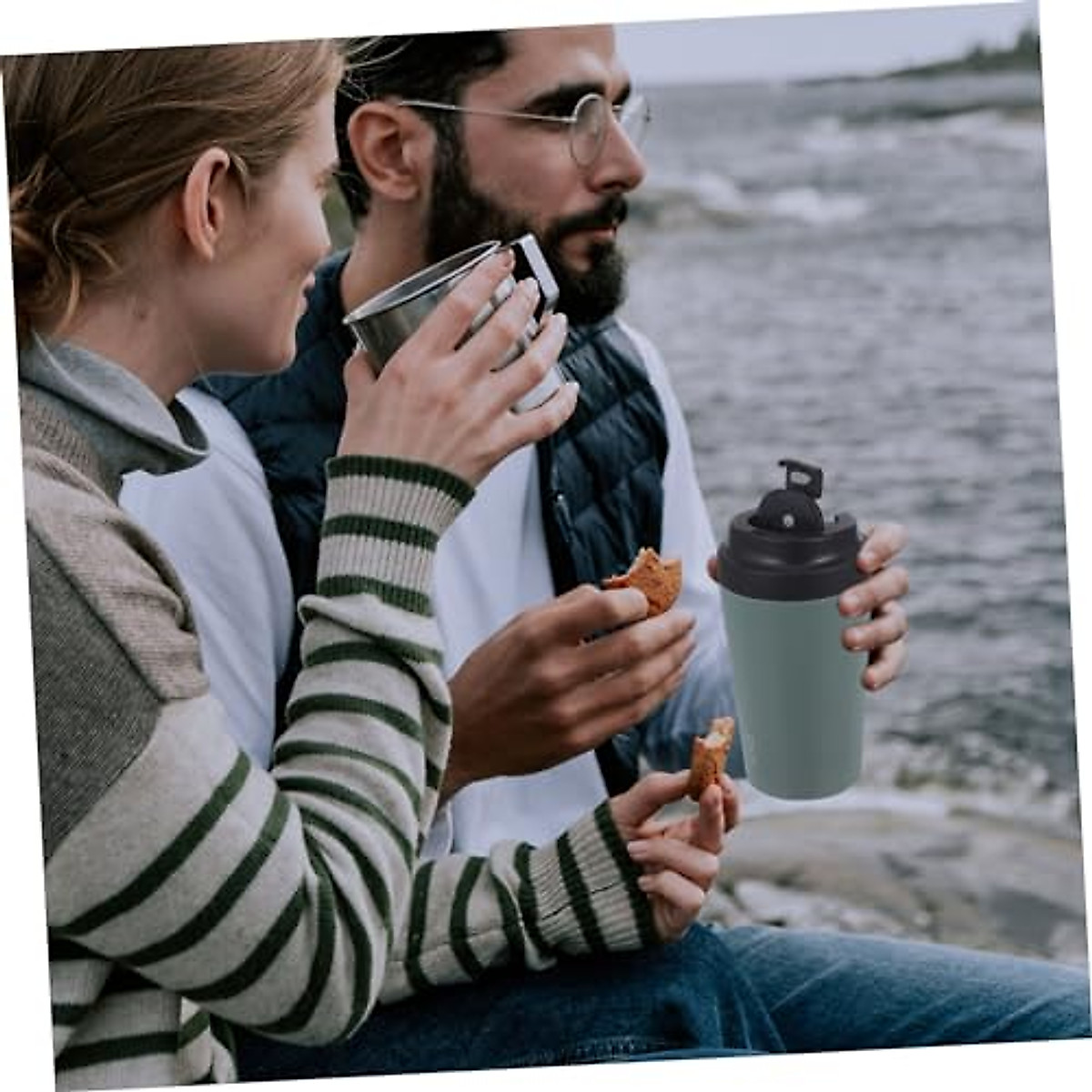 Veemoon Insulated Coffee Tumbler with Leak Lid Travel Coffee Cup for Hot and Cold Drinks Reusable Lined Travel Mug