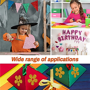 Sukh 13pcs Glitter Cardstock Paper - Glitter Cardstock Craft Paper A4 Thick Colored Crafts Christmas Valentines Gift Box Wrapping DIY Wedding Birthday Party Sparkle Decor Scrapbook 13 Colors 250GSM