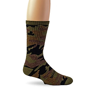 WARRIOR ALPACA SOCKS | Heavy-Duty Hunting Alpaca Wool Socks | Terry Lined | Unisex (Medium, Woodland Camo)