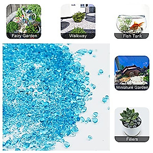 BXI 2.2 Lbs Small Aquarium Substrate Gravel Sand, Polished Smooth Fish Tank Gravel, Colorfast Uncoated Vibrant Blue Sea Glass, Decorative Stones for Vase Fillers, Fairy Garden, Potted Plants