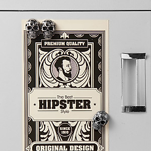 6 Pcs Skull Refrigerator Magnets,Cool,Strong,Cute,Funny Goth Fridge Magnets for Adults, for Kitchen Decor,Office Whiteboards, and Lockers, Pins for Maps, Calendars, Files, Notes, and Photos (Black)