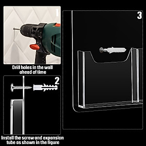 Weysat Acrylic Brochure Holder Wall Mount Rack Acrylic Magazine Literature Holder Display Stand Business Tri Fold Clear 9 Pockets Pamphlet Display Holder Plastic Flyer Wall Mount Slots (1 Pcs)