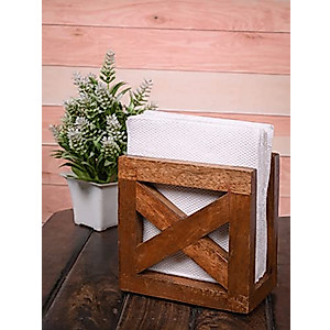 EDHAS Wooden Paper Napkin Holder, Napkin Storage Dispenser For Tables Kitchen Office Accessories for Restaurants, Dining Home Décor (5" x 3" x 5")