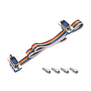 Tool parts IDC Rainbow Wire Flat Ribbon Cable DB9 M/M Connector 2.54mm Pitch 19.7inch Long