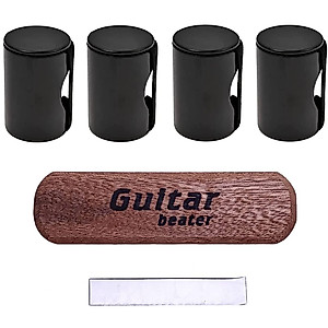 TUOREN 4pcs Finger Sand Shakers Rhythm Beater Board Hand Percussion Instrument Set Playing Accompaniment on Guitar Ukulele Cajon Drum Accessory
