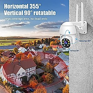 GT HITGX Security Cameras Outdoor, 3MP HD Wireless Security Camera Pan-Tilt 360° View, Home Security Camera with Motion Detection, Auto Tracking Color Night Vision, IP66 Waterproof, 2-Way Audio