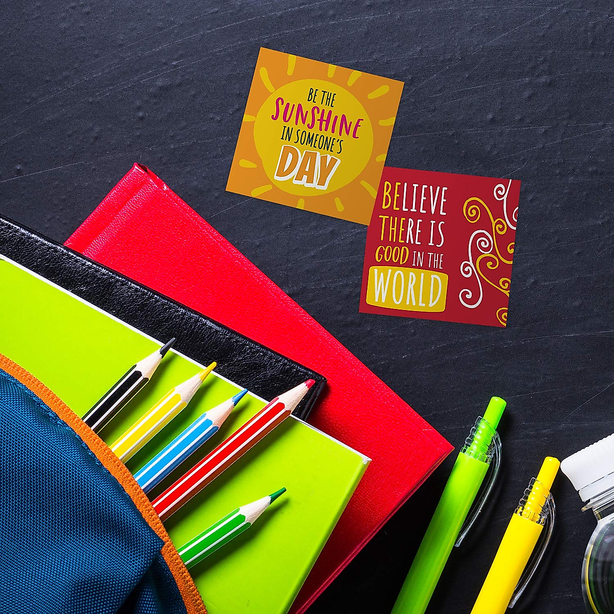 Canopy Street Kids' Affirmation Lunch Box Notes / 3.5" Square Motivational Lunch Box Cards/Pack of 60 Encouraging Mini Notes