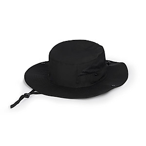 Zylioo 2XL Oversized UPF50+ Summer Boonie Hats,Adjustable Fishing Sun Hat for Big Heads,Large Breathable Cooling Hat Black