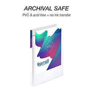 Samsill Durable .5 Inch Binder, Made in The USA, Round Ring Customizable Clear View Binder, White, 8 Pack (S88417)