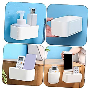 UPKOCH 4pcs Wall Storage Box Makeup Organizer Case Self Adhesive Media Box Kitchen Adhesive Box Wall Mounted Shelves Bathroom Shower Shelf Wall-mounted Storage Case Makeup Organizer Stand