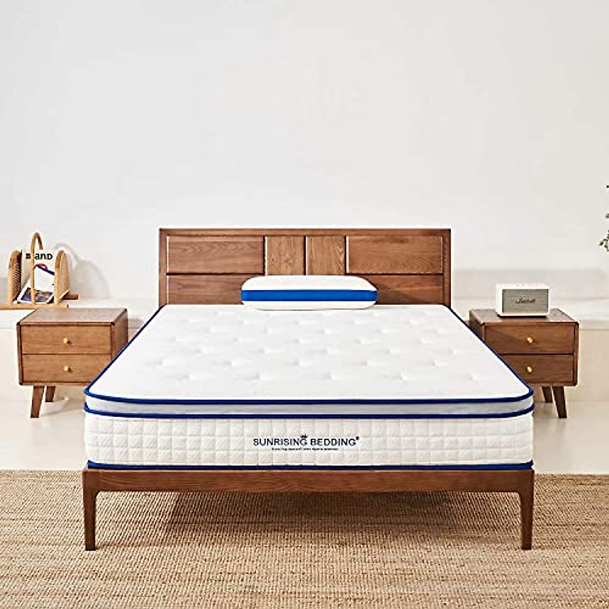 Sunrising Bedding 11" Natural Latex Hybrid Mattress Full, Euro Top, Individually Pocketed Coils, Medium Soft, Organic Mattress, 120-Night Risk-Free Trial, 20-Year Warranty