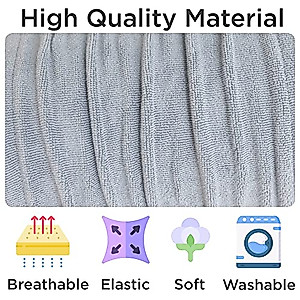 SIMENA No Flap Ear Wraps for Dogs, Stretchy Dog Ear Muffs, Dog Ear Cover Against Stressing Effect of Loud Noise, Head Wrap to Keep Your Dogs Ears Warm (Medium (12-20" x 7"), Grey)