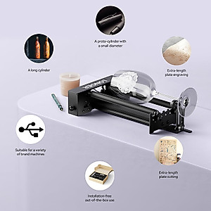 Longer Laser Engraver Rotary Roller with Bracket, Y-Axis Rotary Roller 360° Rotation for Laser Engraver Engraving Cylindrical Objects Tumblers Cans Cups Bottles, Compatible with 99% of Laser Engraver