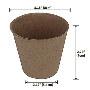 Huvai 100 Pack 3.15" Round Biodegradable Peat Pots Plant Seedling Saplings & Herb Seed Starters Kit with 100 Pcs White Plastic Plant Labels