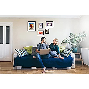 RR ROUND RICH DESIGN 5x7 inch Picture Frames Made of Solid Wood and HD Glass Display Photos 4x6 with Mat or 5x7 Without Mat 4PK Black