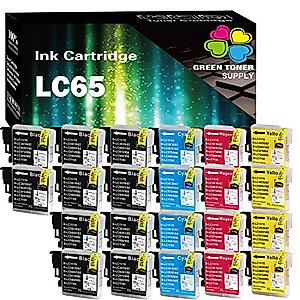 Green Toner Supply™ (Pack of 22) Compatible LC61 LC65 Ink Cartridge LC61 65 [High Yield, 10B4C4Y4M] Replacement for Brother MFC-5890CN, MFC-5895CW, MFC-6490CW & MFC-6890CDW Inkjet Printer