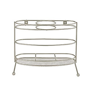 Spectrum Diversified myBella Styling Station, Caddy Bathroom Countertop, Optional Wall Mount Hair Dryer Holder & Beauty Organizer, Satin Nickel