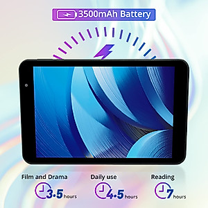 weelikeit Android Tablet 8 inch, Reading Tablet, Quad-Core Processor, 2GB+32GB (Up to 256GB) Google Tablet PC with WiFi 6, Bluetooth, 3500 mAh Battery, 1280x800 IPS HD Touchscreen, Dual Camera, Black