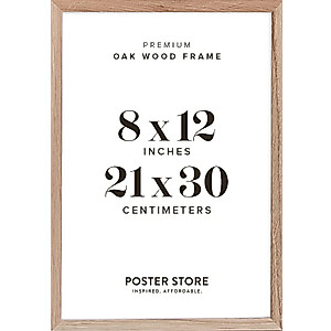Poster Store 8x12 Oak Wood Picture Frame
