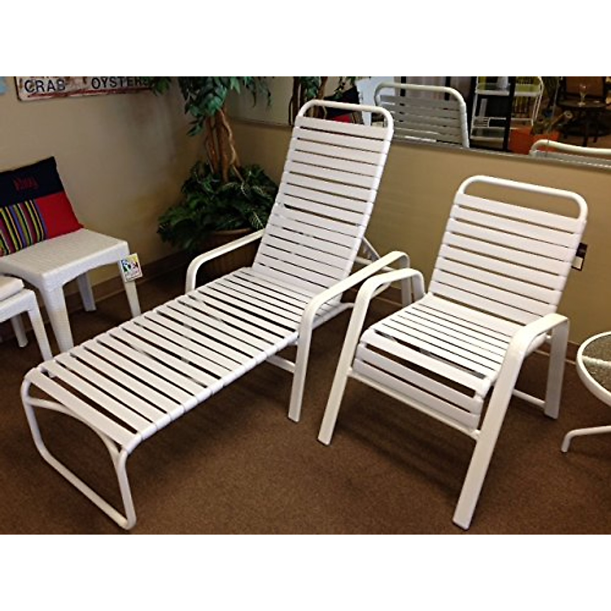 2" Wide x 200' Roll Vinyl Strap for Patio Chairs, Lawn Furniture, and Deck Chairs, Make Your Own Replacement Straps, (201 White)