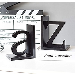 FUYU 1 Pair Creative Letter Wood Bookend Book Stand Home Decoration