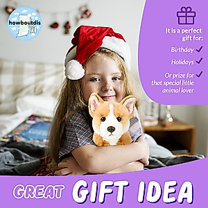 HOWBOUTDIS Fluffy, Adorable 6 inch Plush Corgi Puppy - Super Cuddly and Huggable - Great Gift Idea for Anyone - Even Your Pup - Perfect for Animal Lovers of All Ages, Ages 3+