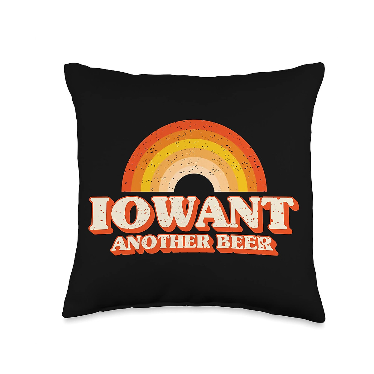 Funny Iowa State Map USA Flag Beer Drinking Beer Distressed Iowa State Map Throw Pillow, 16x16, Multicolor