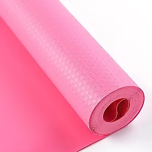 Bloss Shelf Liners, Non Adhesive EVA Drawer Mat Liners Roll for Bathroom, Kitchen, Desks, Deco Shelves 17.7×59 inch-Pink