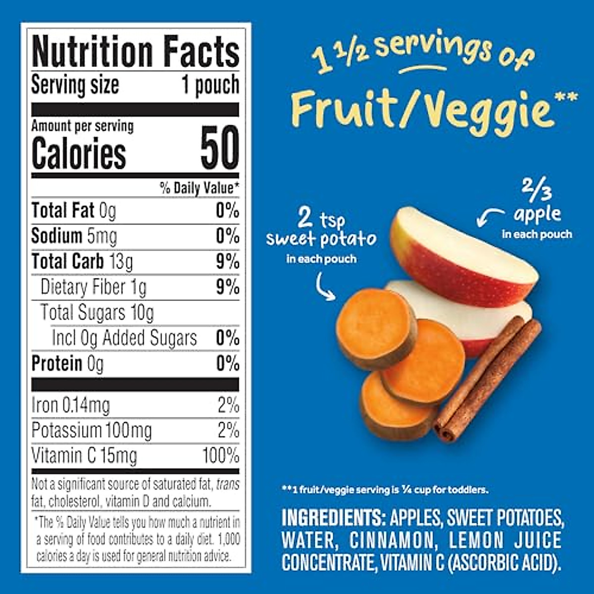 Gerber Baby Food Pouches, Toddler 12+ Months, Apple Sweet Potato, 3.5 Ounce (Pack of 12)